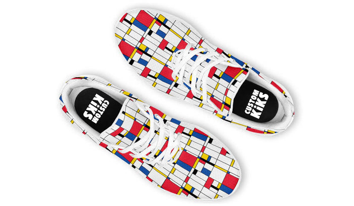 Mondrian Style Sneakers: Geometric Pattern Sport Shoes