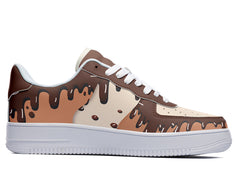Melted Chocolate Drip Sneakers - White & Brown – CustomKiks.com