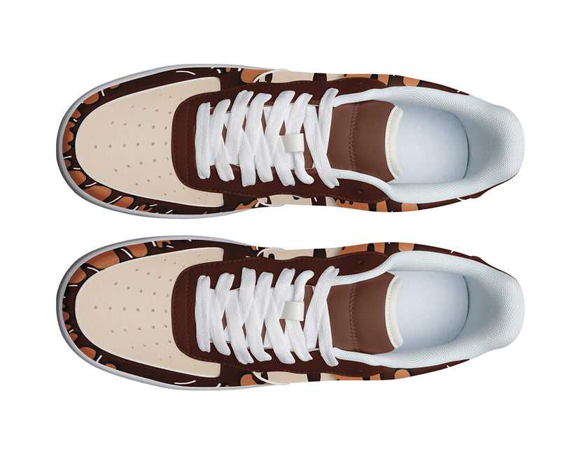 Melted Chocolate Drip Sneakers - White & Brown – CustomKiks.com