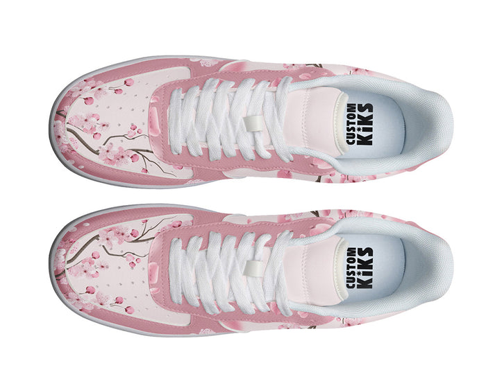 Sakura Sneakers: Cherry Blossom Pattern Court Sneakers