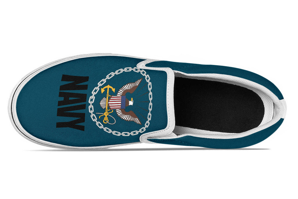 US Navy Slip On Shoes - Casual Flat Sneakers – CustomKiks.com