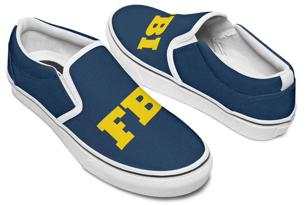 FBI Slip On Shoes - Casual Flat Sneakers – CustomKiks.com
