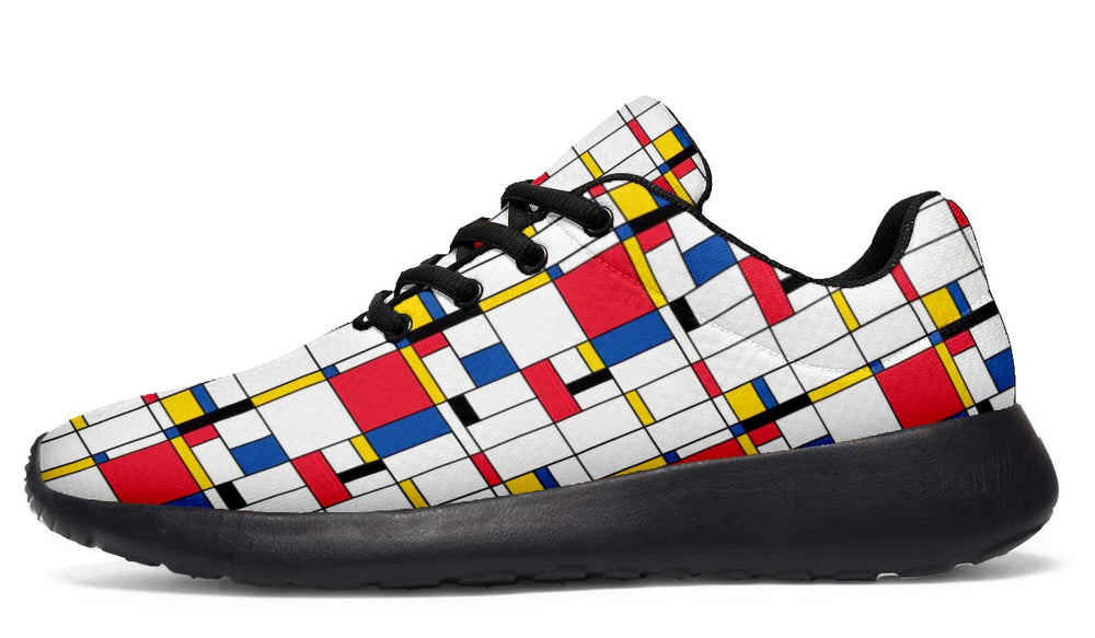 Mondrian Style Sneakers: Geometric Pattern Sport Shoes