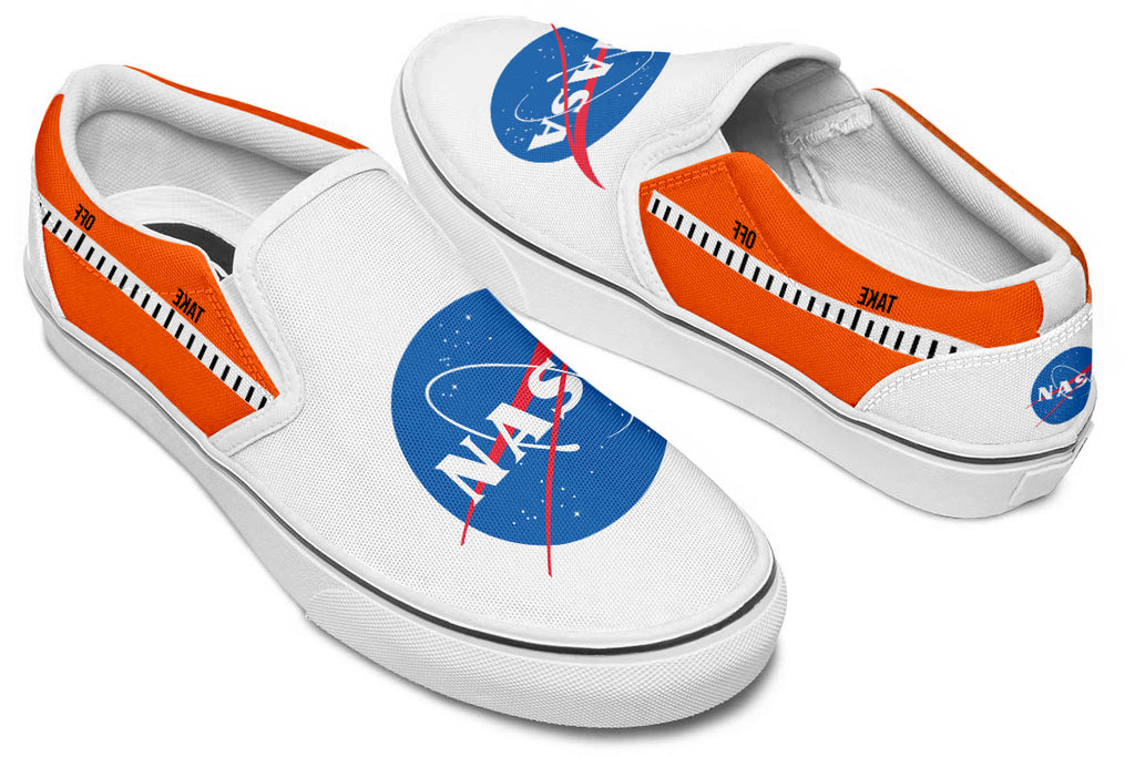 NASA Slip On Shoes - Casual Flat Sneakers – CustomKiks.com