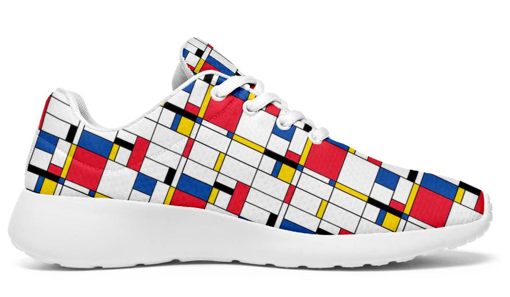 Mondrian Style Sneakers: Geometric Pattern Sport Shoes