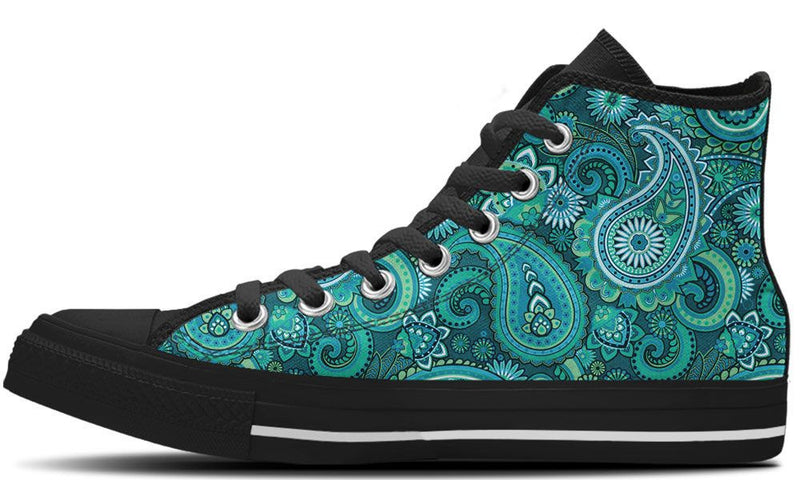 Paisley Sneakers: Paisley Pattern High Top Sneakers