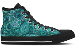 Paisley Sneakers: Paisley Pattern High Top Sneakers