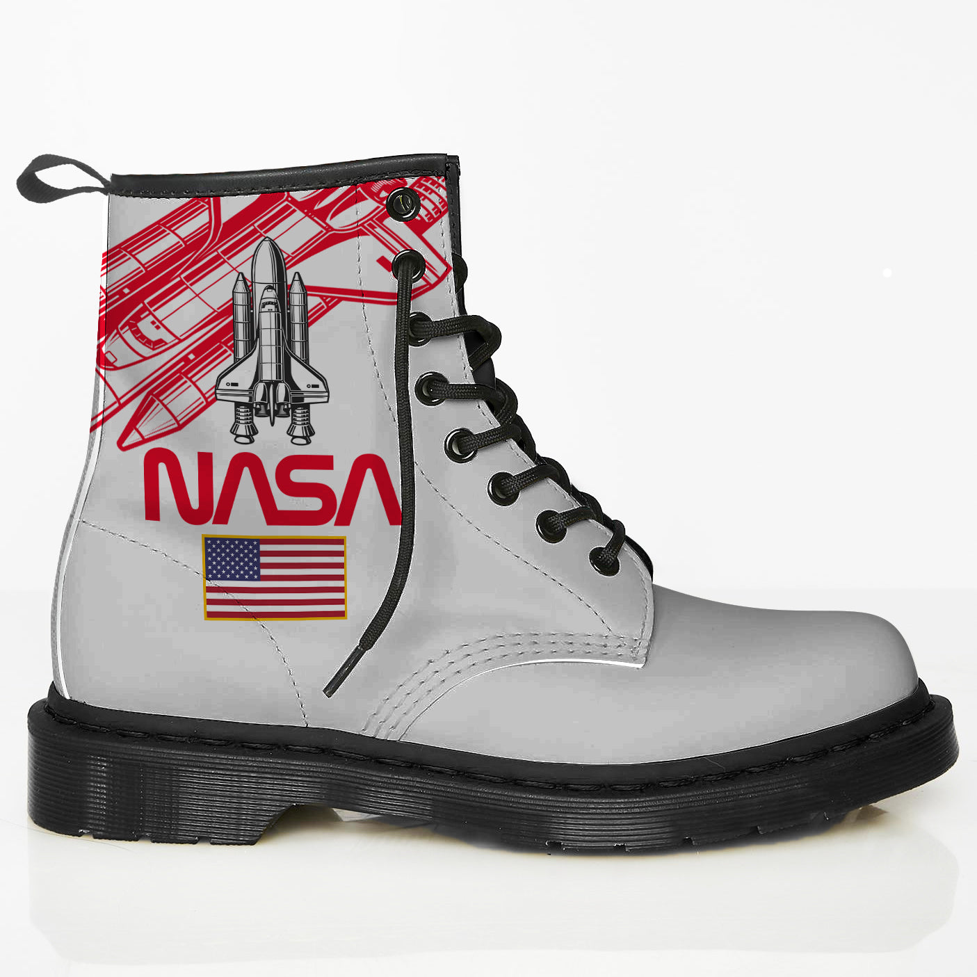 NASA Boots: NASA US Rocket Logo Combat Boots