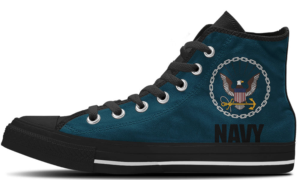 US Navy High Top Shoes - Custom Canvas Sneakers – CustomKiks.com
