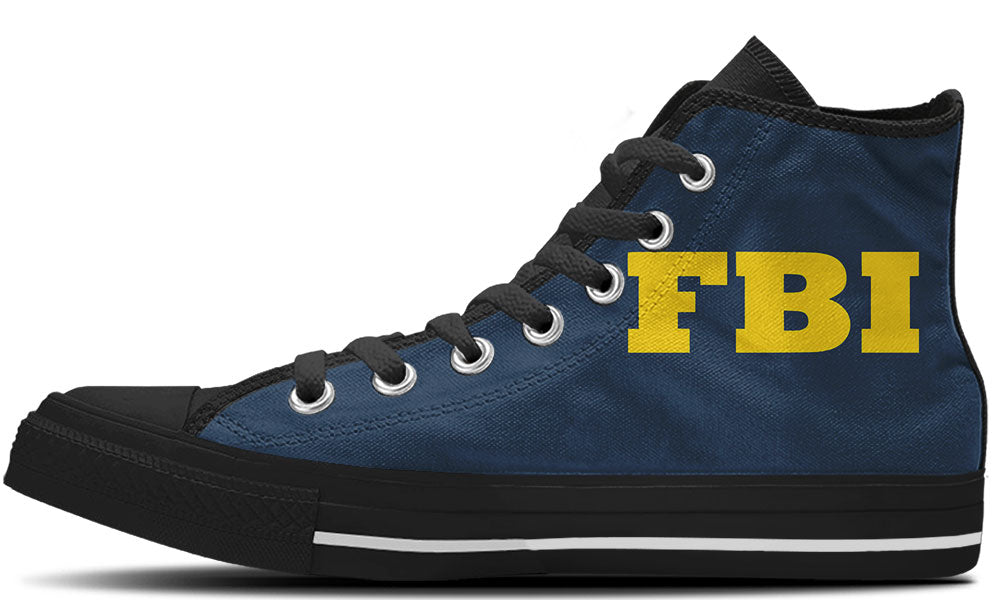 FBI High Top Shoes - Custom Canvas Sneakers – CustomKiks.com