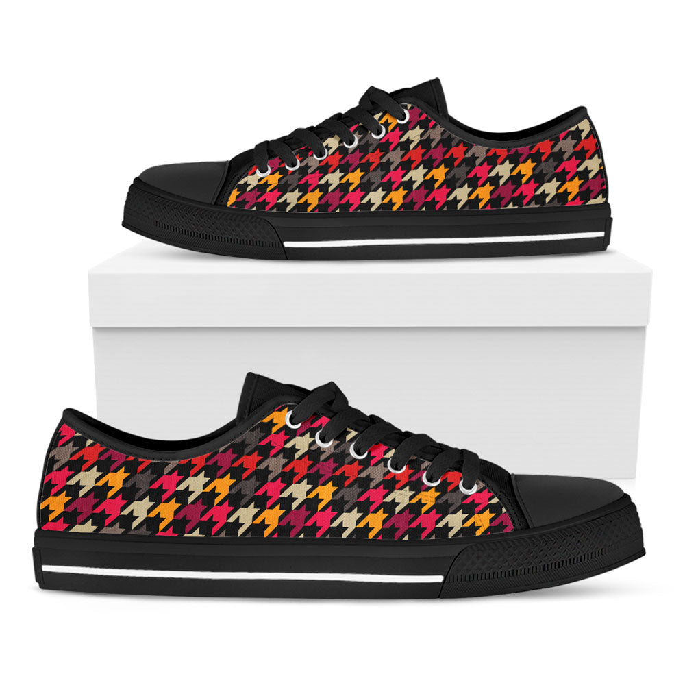 Houndstooth Pattern Shoes - Low Tops Custom Canvas Sneakers ...