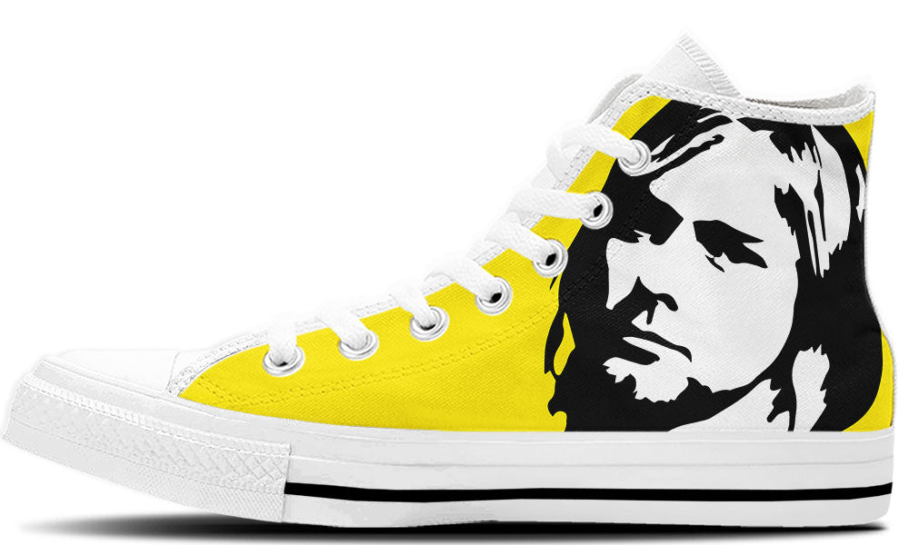 Kurt Cobain High Top Shoes - Designer Canvas Sneakers – CustomKiks.com
