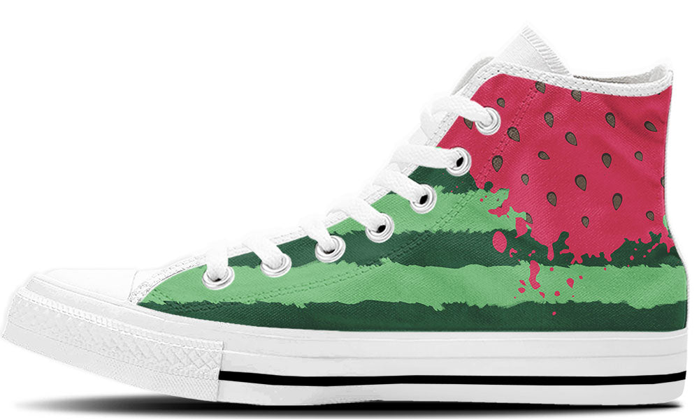 Watermelon High Top Shoes - Custom Canvas Sneakers – CustomKiks.com