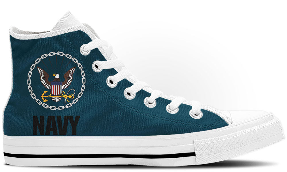 US Navy High Top Shoes - Custom Canvas Sneakers – CustomKiks.com